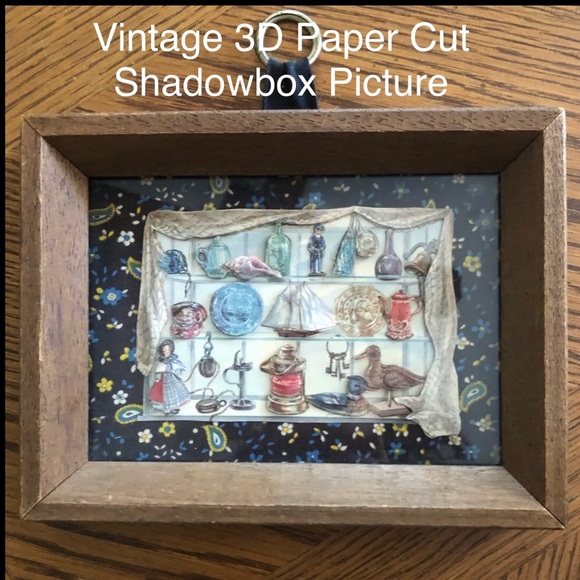 Vintage | Art | Vintage Handmade Framed Paper Tole 3d Diorama Art ...